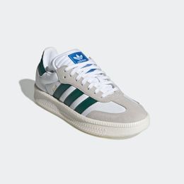 Sneaker adidas originals "SAMBA XLG", Herren, Gr. 44, wei&szlig; (cloud wei&szlig;, collegiate gr&uuml;n, sanftes wei&szlig;), Leder, Schuhe Sneaker, mit erh&ouml;hter Sohle und gepolsterter Zunge