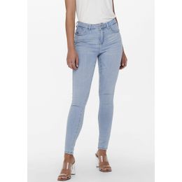 Skinny-fit-Jeans Only "ONLPOWER MID PUSH UP SK DNM AZG944 NOOS", Damen, Gr. XS (34), L&auml;nge 32, blau (special bright blau denim), Denim/Jeans, Obermaterial: 92% Baumwolle, 6% Polyester, 2% Elasthan, Abriebeffekte, skinny fit, Jeans Skinny-fit-Jeans