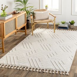 Teppich LIVABLISS "ZELAND", beige (creme), B:160cm H:20mm L:213cm, Kunstfaser, Teppiche, Teppich