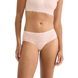 Hipster Sloggi "ZERO Feel Bliss Hipster", Damen, Gr. XL, rosa (puff pink), Spitze, Obermaterial: 76% Polyamid, 24% Elasthan, unifarben, k&ouml;rpernah, Unterhosen Hipster, unsichtbar mit Spitzenoptik