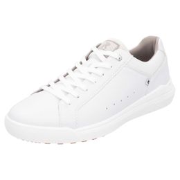 Sneaker RIEKER SPORT, Herren, Gr. 44, wei&szlig;, Leder, Textil, Schuhe Sneaker, Freizeitschuh, Halbschuh, Schn&uuml;rschuh mit gepolstertem Schaftrand, Topseller