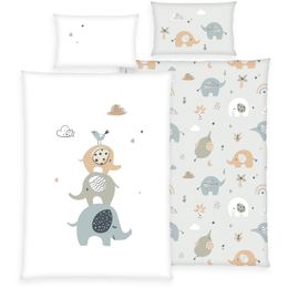 Babybettw&auml;sche Baby Best "babybest Elephants", bunt, B/L: 100cm x 135cm, 1 Stk., 1 Stk., Renforc&eacute;, B/L: 40cm x 60cm, 2 Stk., Renforc&eacute;, Obermaterial: 100% Baumwolle, Bettw&auml;sche, Babybettw&auml;sche, mit liebevollem Motiv
