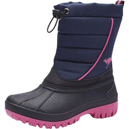 Winterstiefel Kangaroos "K-Ben", M&auml;dchen, Gr. 34, blau (navy, pink), Synthetik, Textil, Schuhe Winterstiefel, Snowboots, Winterboots, Winterschuhe, wasserabweisend