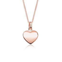 Kette mit Anh&auml;nger Elli "Halskette Herz Filigran Klassisch Schmuck Geschenk 925 Silber" Gr. 55, rosa (rosegold), Halsketten, Damen, 55, ohne Stein, Silber 925 (Sterlingsilber), Kette mit Anh&auml;nger