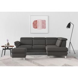 Sit & More Ecksofa SIT & MORE "Arngast L-Form", braun (mocca), B:245cm H:84cm T:194cm, Sofas, Ecksofa, inklusive Kopfteilverstellung und Federkern