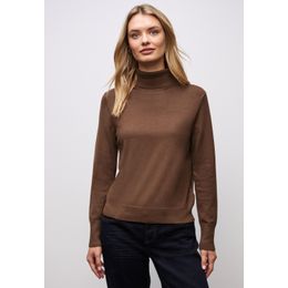 Rollkragenpullover Street One, Damen, Gr. 42, hazelnut braun, Strick, Obermaterial: 71% Viskose, 29% Nylon, unifarben, normal h&uuml;ftbedeckend, Rundhals, Flachstrickb&uuml;ndchen, Pullover Rollkragenpullover, mit Viskose
