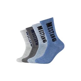 Socken Mustang "casual", Herren, Gr. 35-38, denim mix, Baumwollmischung, normal, Socken Socken, weicher Komfortbund, atmungsaktiv