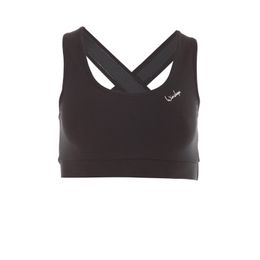 Sport-Bustier WINSHAPE "WVR4", Damen, Gr. XS, Normalgr&ouml;&szlig;en, schwarz, Obermaterial: 90% Baumwolle, 10% Elasthan, BHs Sport-Bustier, mit offenem &bdquo;Drop Back Design&ldquo;