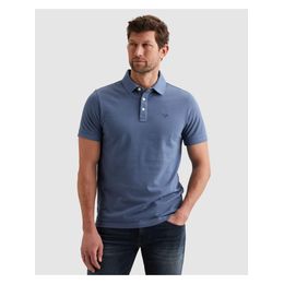 PME-Legend Poloshirt PME LEGEND, Herren, Gr. L, misty water, Piqu&eacute;, Obermaterial: 100% Baumwolle, bestickt, unifarben, normal h&uuml;ftbedeckend, Rundhals, Shirts Poloshirt, mit Logo-Stickerei