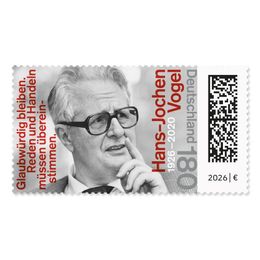100. Geburtstag Hans-Jochen Vogel, Briefmarke zu 1,80 &euro;, 10er-Bogen
