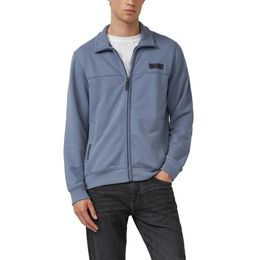 Sweatjacke s.Oliver, Herren, Gr. XXL, graublau, Sweatware, Obermaterial: 70% Baumwolle, 30% Polyester, unifarben, normal h&uuml;ftbedeckend, Rundhals, Flachstrickb&uuml;ndchen, Sweatjacken Sweatjacke, mit Stehkragen
