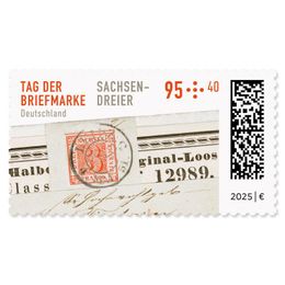 Sch&auml;tze der Philatelie - Sachsen-Dreier, Briefmarke zu 0,95 + 0,40 &euro;, 10er-Bogen