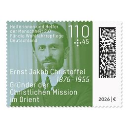 Helferinnen und Helfer der Menschheit 2.0 - "Ernst Jakob Christoffel (1876-1955)", Briefmarke zu 1,10 + 0,45 &euro;, 10er-Bogen