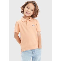 Poloshirt LEVI'S KIDS "LVB BACK NECK TAPE POLO", M&auml;dchen, Gr. 12 (152), peachbloom, Single Jersey, Obermaterial: 100% Baumwolle, Shirts Poloshirt, for BOYS