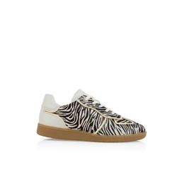 Sneaker Marc Cain "Sports Tigermania", Damen, Gr. 36, wei&szlig;, schwarz, Veloursleder, gemustert, Schuhe Sneaker, Freizeitschuh, Halbschuh, Schn&uuml;rschuh mit Animal Print