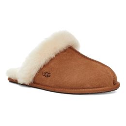 UGG Australia Hausschuh UGG "Scuffette II", Damen, Gr. 9 (40), braun (camelfarben), Lammfell, Veloursleder, Schuhe Hausschuh, Homeslippers, Hausschuh mit kuscheligem Fellimitat-Kragen