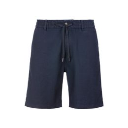 Shorts BOSS Orange "Tapered DS", Herren, Gr. 30, N-Gr, blau (dunkelblau404), Web, Obermaterial: 64% Leinen, 36% Polyester, unifarben, regular fit, Hosen Shorts, mit Kordelzug