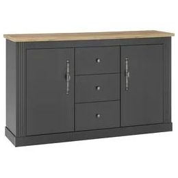 Sideboard OTTO HOME "WESTMINSTER", grau (dunkelgrau, wotan eiche), B:146cm H:95cm T:45cm, Sideboards, Sideboard, im romantischen Landhausstil