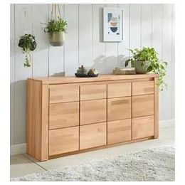 Sideboard OTTO HOME "Burani", beige (kernbuche teilmassiv), B:164cm H:80cm T:35cm, FSC-zertifiziertes teilmassives Holz, Sideboards, Sideboard, grifflose Optik