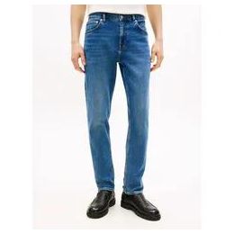 Straight-Jeans Tommy Hilfiger "DENTON Slim Straight Fit", Herren, Gr. 32, L&auml;nge 32, sep indigo, Denim/Jeans, Obermaterial: 99% Baumwolle, 1% Elasthan, gerade lang, Jeans Straight-Jeans