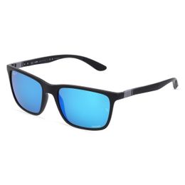 Ray-Ban RB4385 | Herren-Sonnenbrille | Fassung: Vollrand, Quadratisch, Kunststoff, Schwarz | Glasfarbe: Gr&uuml;n