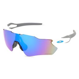 Oakley OO9208 RADAR EV PATH | Herren-Sonnenbrille | Fassung: Halbrand, Monoscheibe, Kunststoff, Wei&szlig; Gl&auml;nzend | Glasfarbe: Blau Verlaufend