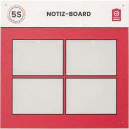 PAPERFLOW Shadowboard &bdquo;Notizboard&ldquo;, Wandmontage, f&uuml;r 4 A4-Inforahmen, erweiterbar, B 750 x H 750 mm, rot