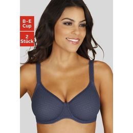 PETITE FLEUR BY LASCANA T-Shirt-BH blau Gr. 75E. Mit Spitze. Mit B&uuml;gel