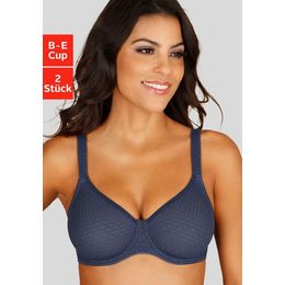 PETITE FLEUR BY LASCANA T-Shirt-BH blau Gr. 75D. Mit Spitze. Mit B&uuml;gel