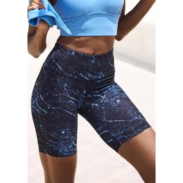 active by Lascana LASCANA ACTIVE Shorts mehrfarbig Gr. XS (32/34) f&uuml;r Damen. Mit Logodruck. Figurbetont