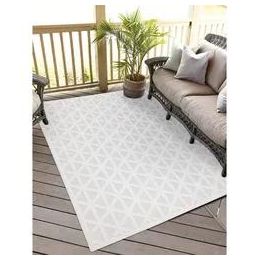 Teppich Carpet City "In-& Outdoorteppich Santorini 446, 3D-Effekt, Geo-Muster", beige (creme), B:160cm H:5mm L:230cm, Polypropylen, Teppiche, Teppich, Wetterfest & UV-best&auml;ndig f&uuml;r Terrasse, Balkon, K&uuml;che, Flur