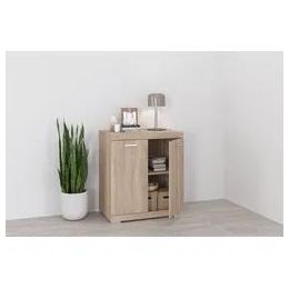 Kommode FMD "Bristol", braun (eichefarben), B:80cm H:89,9cm T:34,9cm, Spanplatte, Sideboards, Kommode, In unterschiedlichen Tiefen, mit verstellbaren B&ouml;den