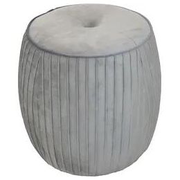 Hocker Home Affaire, grau, B:46cm H:47cm T:46cm, Samtbezug 100% Polyester, Hocker, Hocker