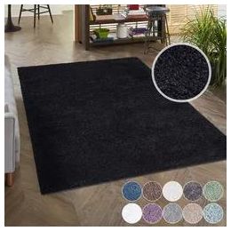 Hochflor-Teppich Carpet City "City Shaggy", schwarz, B:200cm H:30mm L:200cm, Polypropylen, Teppiche, Auch als L&auml;ufer, Langflor, Uni, Shaggy, flauschig-weich