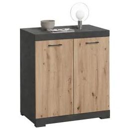 Kommode FMD "Bristol", braun (matera, artisan), B:80cm H:89,9cm T:49,9cm, Spanplatte, Sideboards, Kommode, In unterschiedlichen Tiefen, mit verstellbaren B&ouml;den