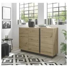 Sideboard Home Affaire "CLAiR Sideboard 52", braun (eiche artisan), B:138cm H:91cm T:40cm, Sideboards, Sideboard, Breite 138 cm