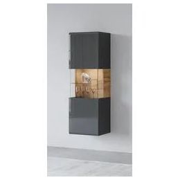 H&auml;ngevitrine OTTO HOME "Toledo,H&ouml;he 159 cm trendige Glasvitrine mit dekorative MDF-Front", schwarz (antrazit, antrazit hgl, alteiche), B:53cm H:159cm T:39,5cm, ABS-Kunststoff, FSC-zertifizierter Holzwerkstoff, Glas, MDF, Melamin, Schr&auml;nke, Vitrine mit Glasfront, ohne Beleuchtung, viel Stauraum, hochglanz