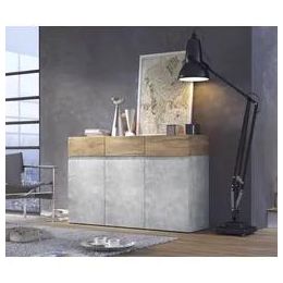Sideboard Home Affaire "Rimini", grau (atelier hell, kastanienfarben), B:135cm H:86cm T:40cm, FSC-zertifizierter Holzwerkstoff, Sideboards, Sideboard, Breite 135 cm