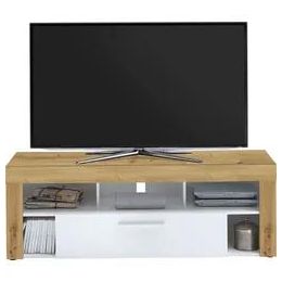 Lowboard FMD "VIBIO 1", wei&szlig; (artisan eichefarben, wei&szlig;), B:150cm H:53cm T:40cm, Holzwerkstoff, Melamin, Sideboards, Lowboard