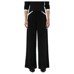 Stoffhose comma, Damen, Gr. 38, N-Gr, schwarz, Web, Obermaterial: 100% Baumwolle, unifarben, normal lang, Hosen Stoffhose, mit weitem Bein und Kordelzug