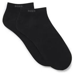 Sneakersocken BOSS "2P AS Colours CC", Herren, Gr. 39-42, schwarz (2x schwarz), Baumwolle, Elasthan, Materialmix, Polyamid, elastisch, Socken Sneakersocken