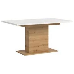 Esstisch Home Affaire "Motus, ausziehbar 150 -190 cm, inklusive 40 cm Einlegeplatte", wei&szlig; (artisan oak, wei&szlig; nachbildung, artisan oak nachbildung, wei&szlig; nachbildung), B:150cm H:76cm T:90cm, Tische, Esstisch, S&auml;ulengestell mit Bodenplatte, Tisch, K&uuml;chentisch, Esszimmer, K&uuml;che