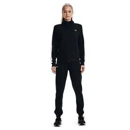 Trainingsanzug Under Armour "TRICOT TRACKSUIT", Damen, Gr. M, schwarz, wei&szlig;, wei&szlig;, Obermaterial: 100% Polyester, Sportanz&uuml;ge Trainingsanzug, f&uuml;r vielseitige Aktivit&auml;ten, leichtes Material, pflegeleicht