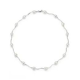Perlenkette Firetti "Schmuck Geschenk Halsschmuck Halskette Halsreif Collier Perle", bunt (silberfarben, wei&szlig;), Halsketten, Damen, Perlen Silber 925 (Sterlingsilber), L: 43, Perlen, Silber 925 (Sterlingsilber), Perlenkette, Made in Germany - mit S&uuml;&szlig;wasserzuchtperle