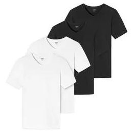 T-Shirt UNCOVER BY Schiesser "T-Shirt 4er Pack", Herren, Gr. M, schwarz (schwarz, wei&szlig;), Obermaterial: 95% Baumwolle CO. 5% Elasthan EL., Shirts T-Shirt