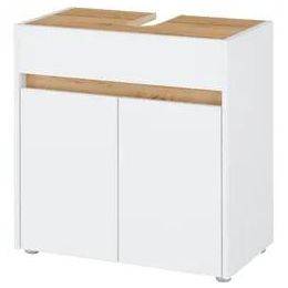 Waschbeckenunterschrank Home Affaire "CITY/GIRON, Waschtisch mit Griffmulde, Badschrank in zeitlosem Design", wei&szlig;, B:60cm H:61cm T:34cm, FSC-zertifizierter Holzwerkstoff, Schr&auml;nke, Waschbeckenunterschrank, in den Farben Wei&szlig; und Anthrazit verf&uuml;gbar, viel Stauraum