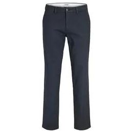 Jack & Jones Chinos JACK & JONES "JPSTOLLIE DYLAN CHINO", Herren, Gr. 28, L&auml;nge 30, schwarz navy, Web, Obermaterial: 98% Baumwolle, 2% Elasthan, unifarben, regular fit lang, Hosen, Baumwollmischung, regular fit