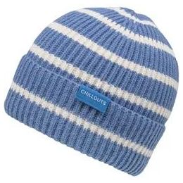 Beanie Chillouts "Jette Hat", Damen, blau, Rippstrick, Kunstfaser, gestreift, M&uuml;tzen Beanie, mit elastischer Passform und Umschlag