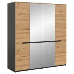 Kleiderschrank Home Affaire, basalt grau nb, artisan nb, B:180cm H:198cm T:59cm, Schr&auml;nke, Kleiderschrank, Schlafzimmerschrank, Schrank, Garderobenschrank, Garderobe