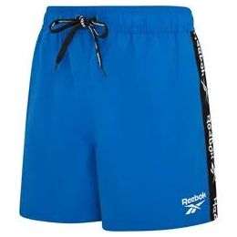 Badeshorts Reebok "Duke", Herren, Gr. XL, N-Gr, blau, Microfaser, Polyamid, unifarben, Badehosen Badeshorts, mit Kordelzug und elastischem Bund, mit Logo, atmungsaktiv, basic